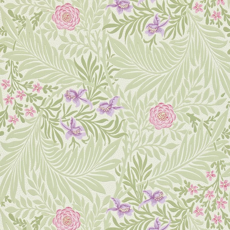 Morris & Co Larkspur Wallpaper in Olive/Lilac - 212555 – Morris Wallpaper